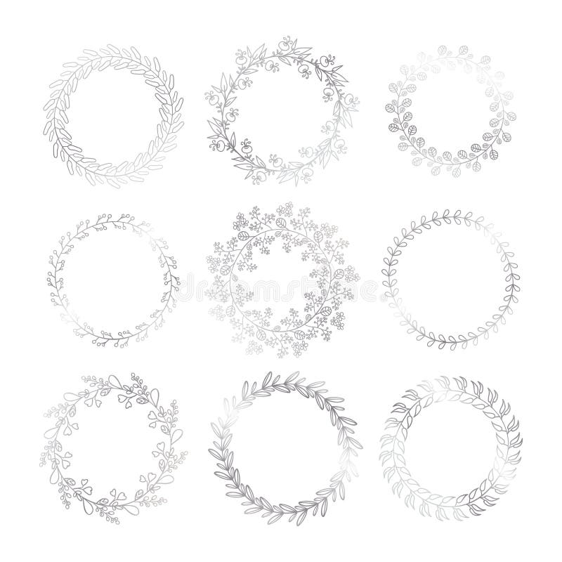 Winter Silver Decorative Frames. Vector Stock Vector - Illustration of ...