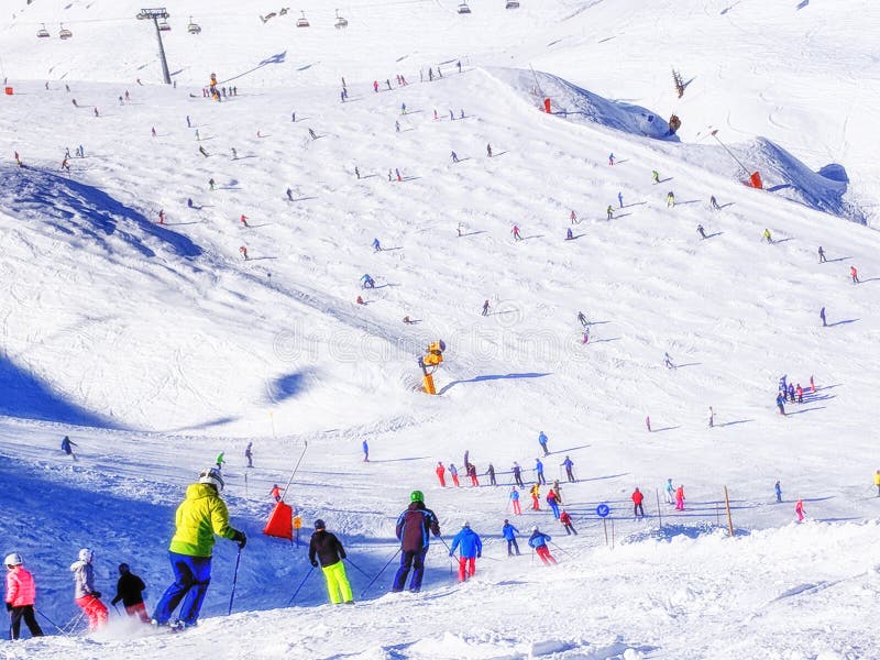 Winter Ski Resort Hintertux Editorial Photography - Image of panoramic ...