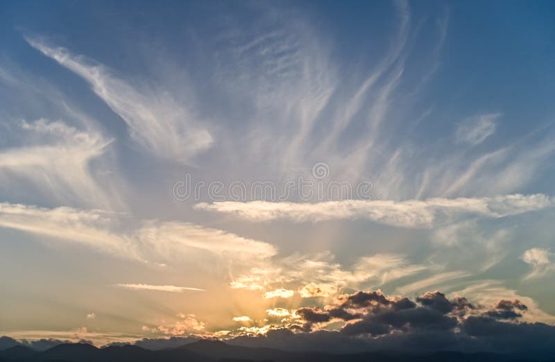 Winter Sky in Cyprus at Sunset 5 Stock Photo - Image of blue, moody ...