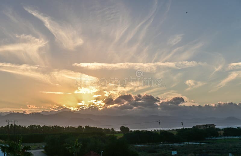 Winter Sky in Cyprus at Sunset 6 Stock Photo - Image of scene, remote ...