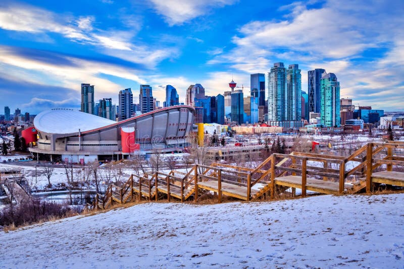 Winter Sky Over Downtown Calgary Stock Photo - Image of winter ...