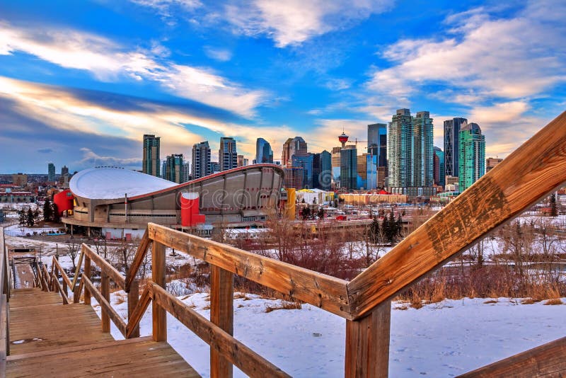 Winter Sky Over Downtown Calgary Stock Photo - Image of calgary ...