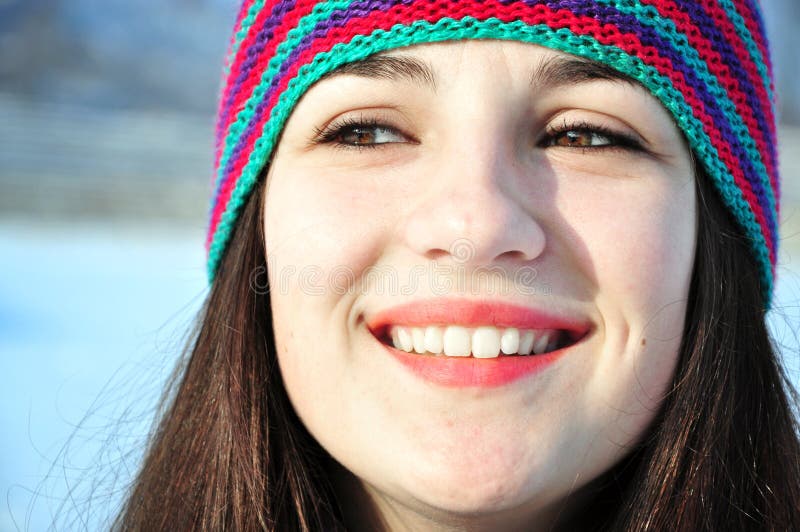 Winter smile stock image. Image of look, beautiful, close - 18068721