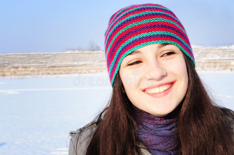 Winter smile stock image. Image of close, laugh, lips - 18076795