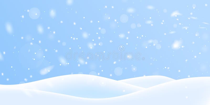 Winter Snow Background on Blue Backdrop. Magic White Snowfall Texture ...