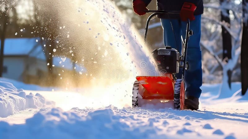 Winter Snow Clearing Using a Snowblower by a Man - Generative AI Stock ... Winter Snow Clearing Using a Snowblower by a Man - Generative AI Stock ...