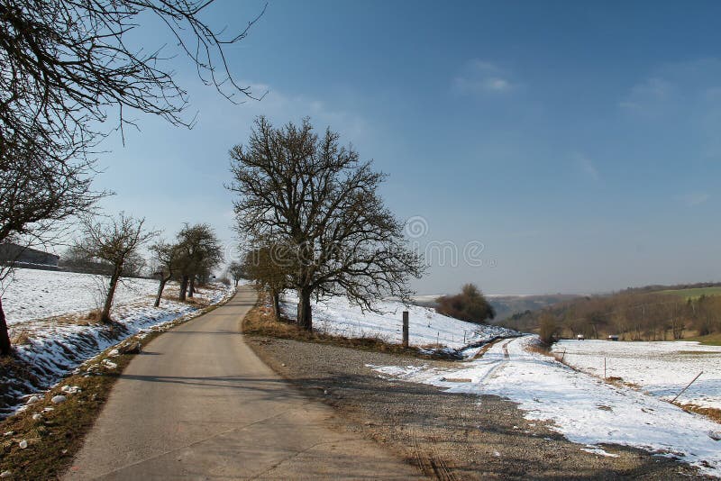 Winter. Snow Covered Fields Frosty Winter Morning Stock Image - Image ...