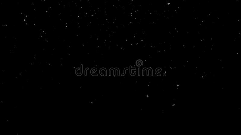 Winter Snow. Falling Snow Animation Loop on a Black Background. Slowly ...