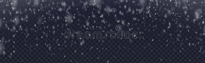 Transparent Background Realistic White Flake Particles Stock ...