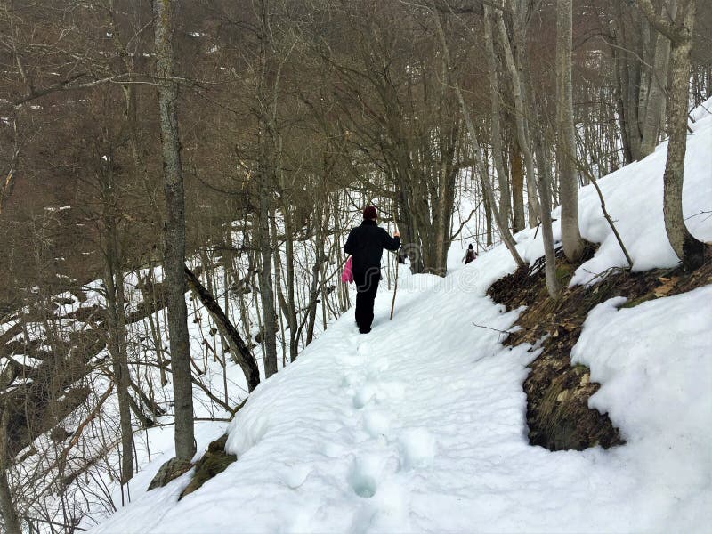 Snow step catenary stock photo. Image of wall, industry - 61374780