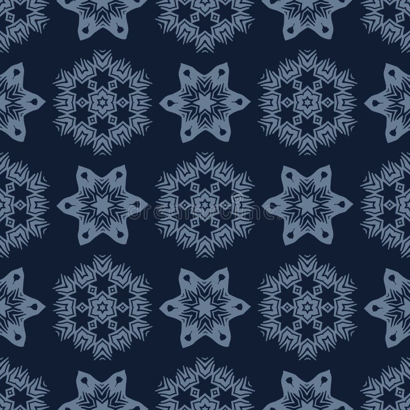 Winter Snow Texture Seamless Vector Pattern. Drawn Starry Snow Star ...