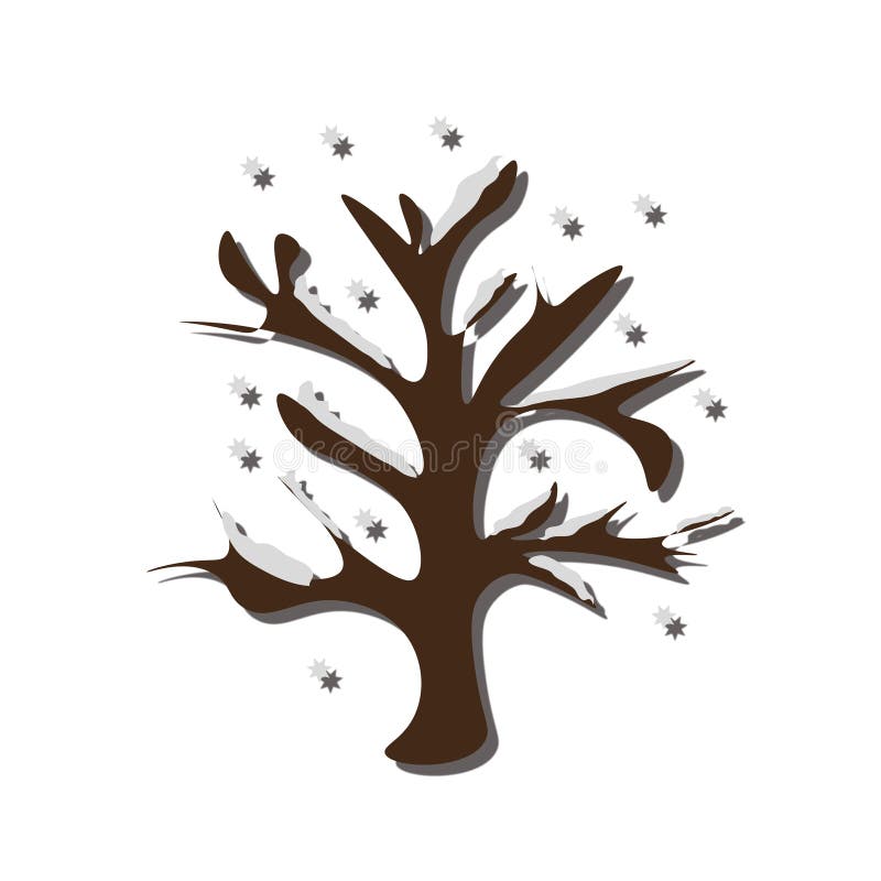 WINTER SNOW TREE stock illustration. Illustration of font - 286040382