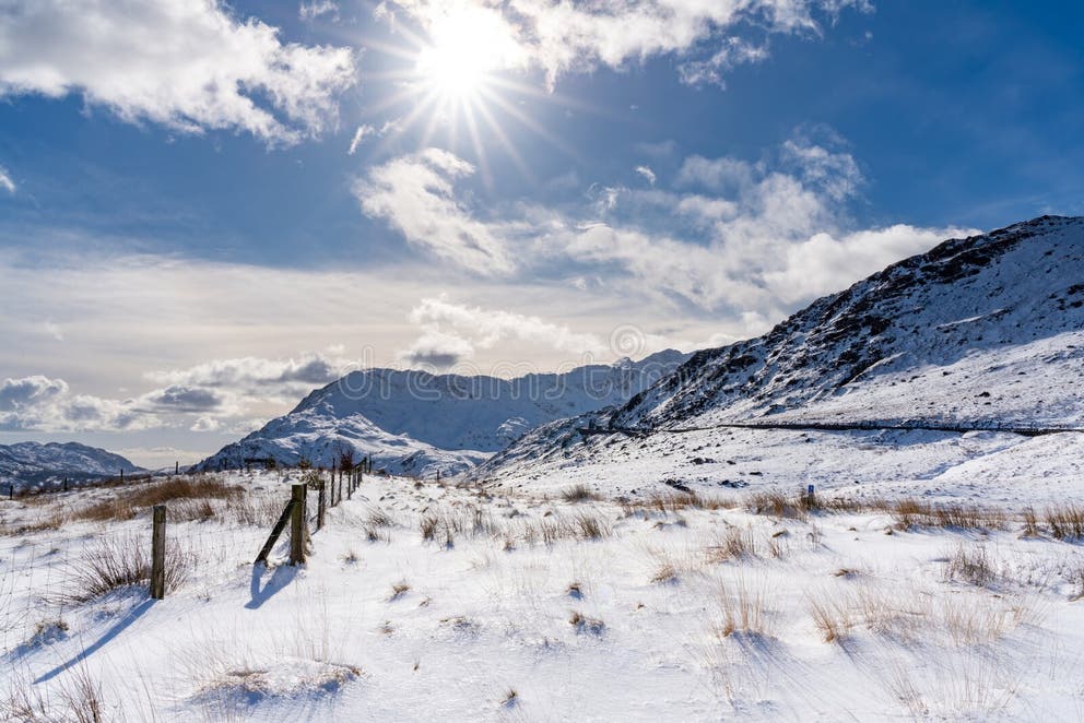 Winter in Snowdonia stock photo. Image of white, snowdonia - 272553244