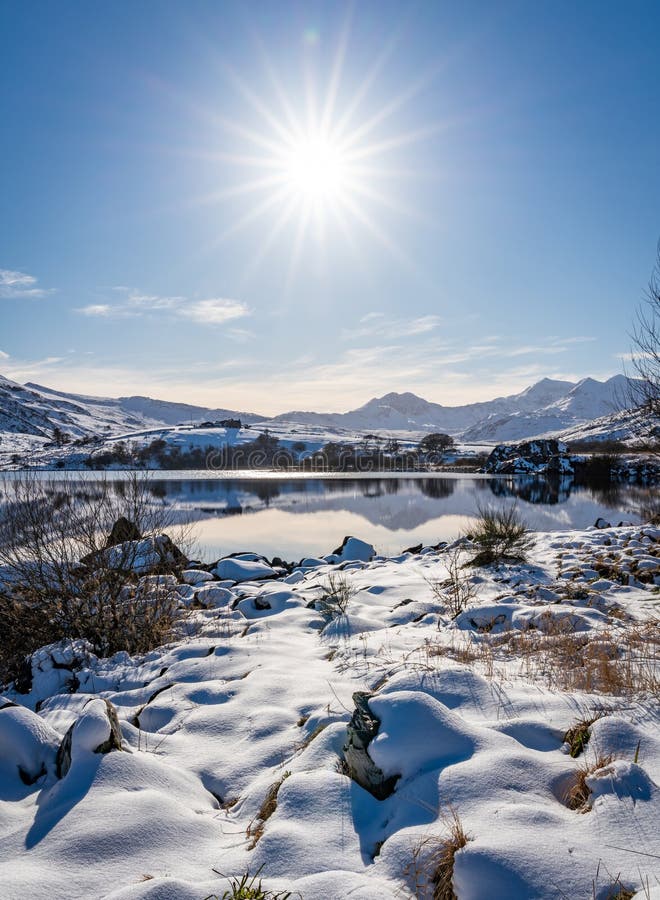 Winter in Snowdonia after a Fall of Snow Stock Photo - Image of snowy ...