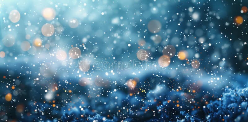 Winter Snowfall with Bokeh Lights Stock Photo - Image of quiet, frost ...