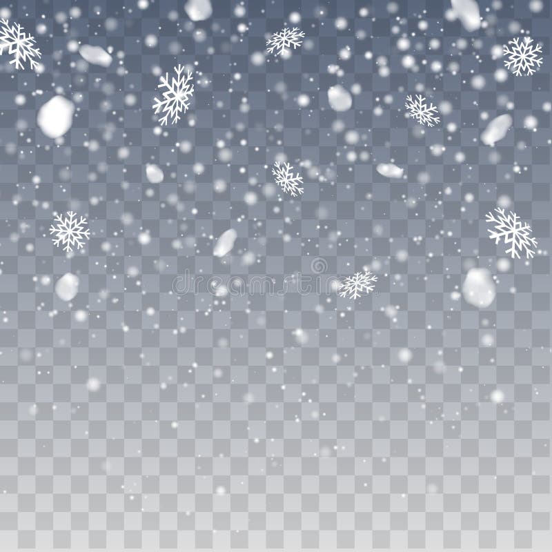 Winter Snowfall. Realistic Falling Snowflakes Stock Vector ...
