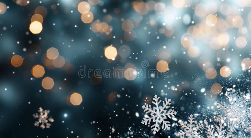 Winter Snowflake with Bokeh Lights Stock Image - Image of generative ...