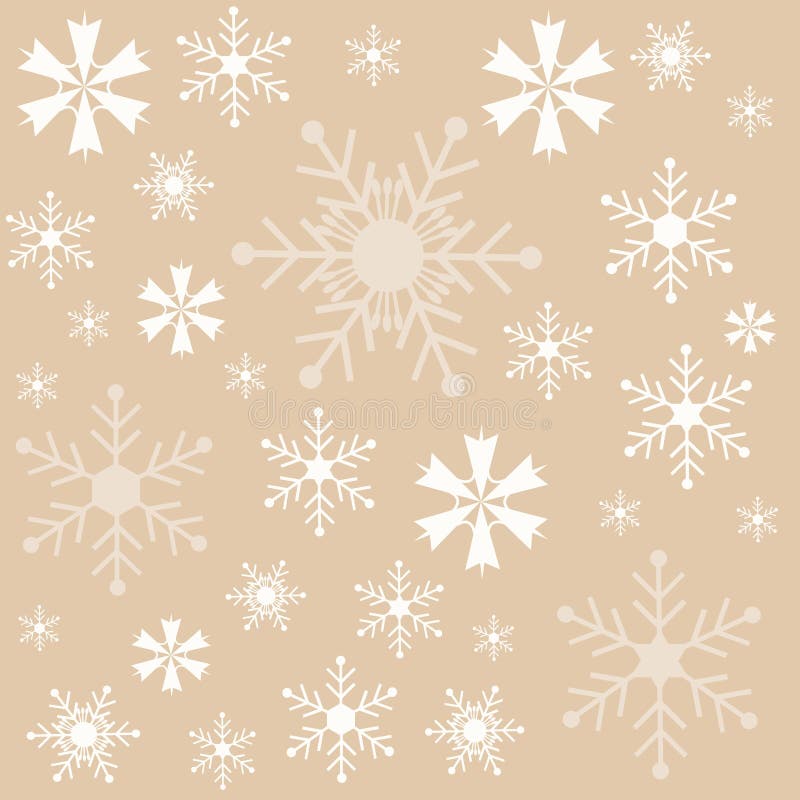 Winter, Snowflakes Brown Background, Wallpaper Stock Vector ...