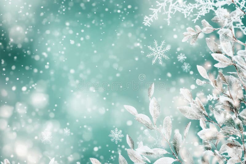 Winter Snowflakes Create a Delicate, Frosty Backdrop in a Cool Blue ...