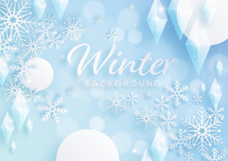 Snowflakes Design for Winter with Snowflakes Paper Cut Style on Color ...