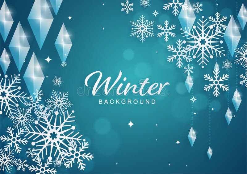 Snowflakes Design for Winter with Snowflakes Paper Cut Style on Color ...