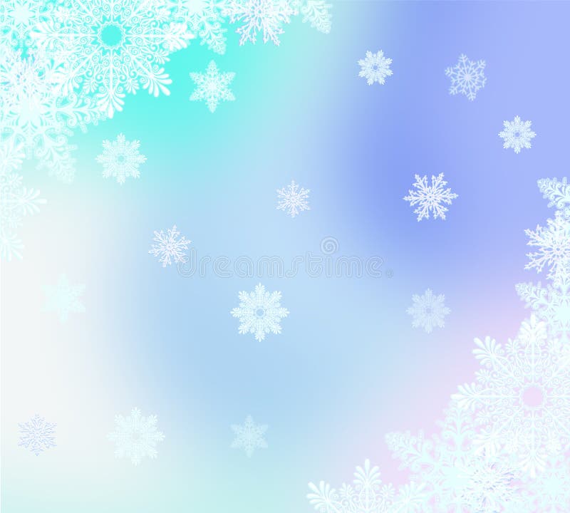 Winter Snowflakes Frame Illustration on Green and Blue Background Stock ...