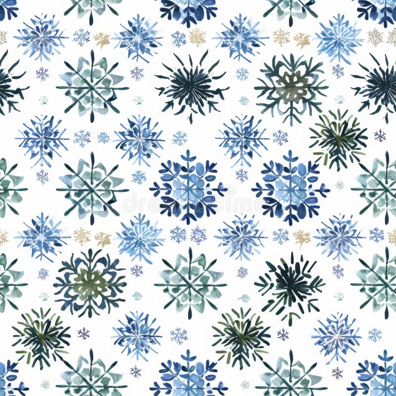 Winter Snowflakes Pattern: Seamless and Festive Background Design Stock ...