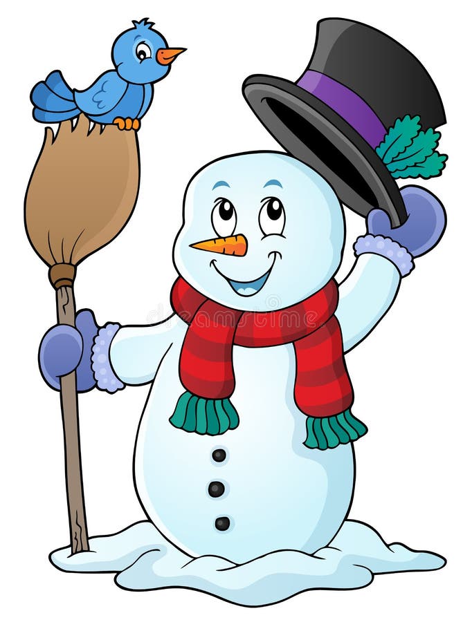 Winter Snowman Theme Drawing 2 Stock Vector - Illustration of coal ...