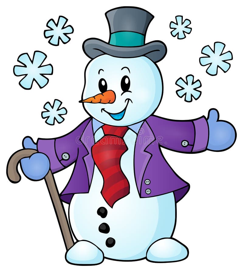 Winter Snowman Theme Drawing 2 Stock Vector - Illustration of coal ...