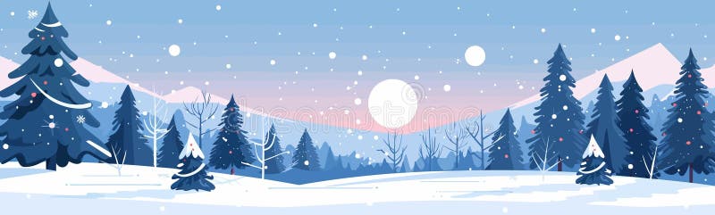 Winter Snowscape stock vector. Illustration of field - 346941656