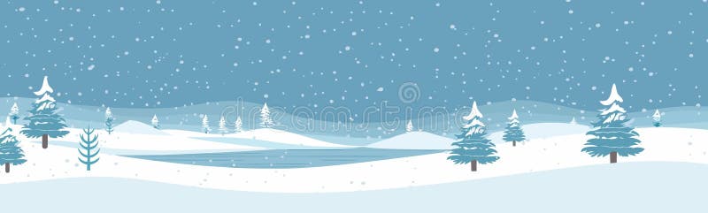 Winter Snowscape stock vector. Illustration of bench - 346941663