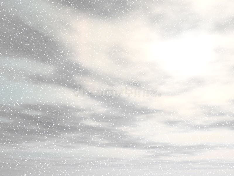 Winter Snowy Grey Day Background - 3D Render Stock Illustration ...