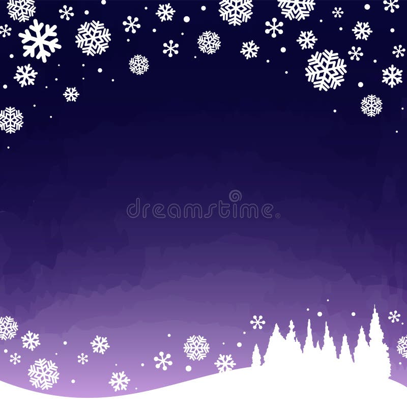 Winter snowy night stock vector. Illustration of feminine - 87345865