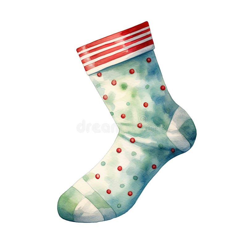 Winter Socks for Christmas Event. Watercolor Style Stock Image ...