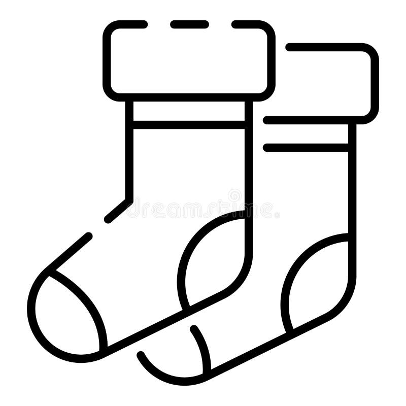 Socks icon, outline style stock vector. Illustration of cold - 79540551