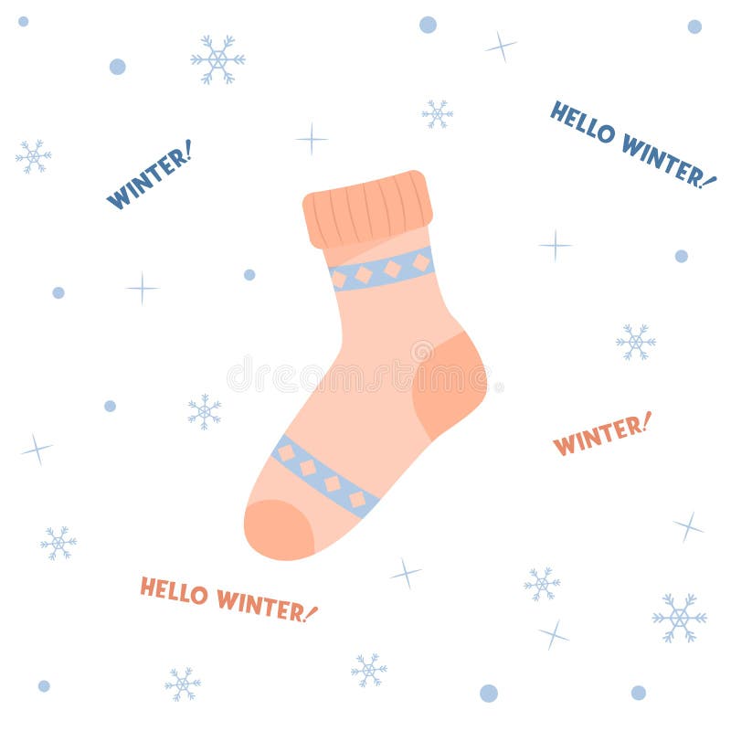 Winter Socks. Warm Socks. Winter Accessories Flat Vector Illistration ...