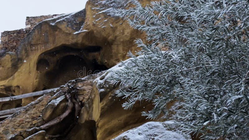 Winter Solitude in a Medieval Monastery Courtyard Stock Footage - Video ...