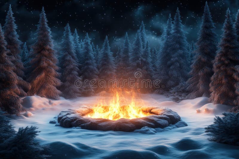 Winter Solstice Bonfire a Celebration of Light in the Snow-Covered ...
