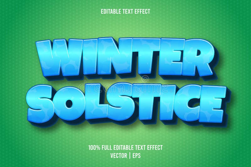 Winter Solstice Editable Text Effect Cartoon Style Stock Vector ...