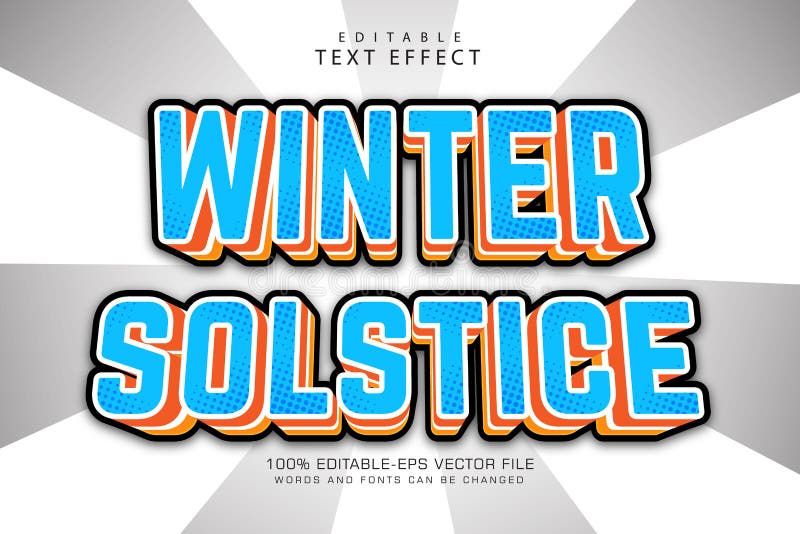 Winter Solstice Editable Text Effect 3 Dimension Comic Style Stock ...