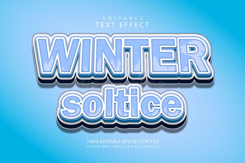 Winter Solstice Editable Text Effect 3 Dimension Emboss Cartoon Style ...