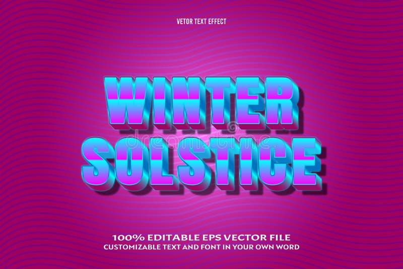 Winter Solstice Editable Text Effect 3 Dimension Emboss Comic Style ...