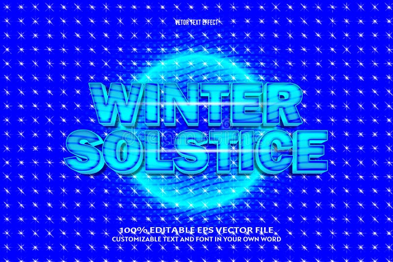Winter Solstice Editable Text Effect Blue Color 3 Dimension Emboss ...
