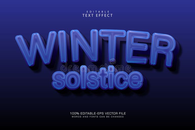 Winter Solstice Editable Text Effect 3 Dimension Emboss Modern Style Stock Vector - Illustration ...