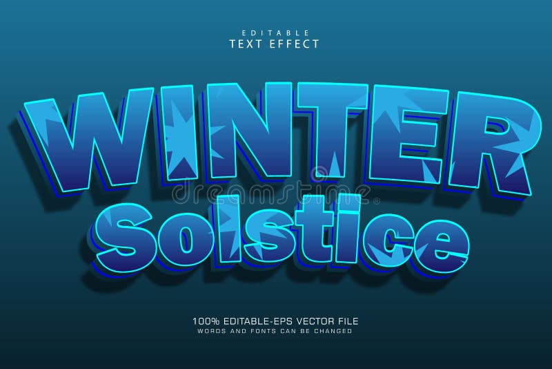 Winter Solstice Editable Text Effect 3 Dimension Emboss Modern Style ...