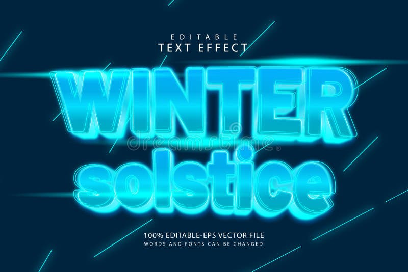 Winter Solstice Editable Text Effect 3 Dimension Emboss Neon Style ...