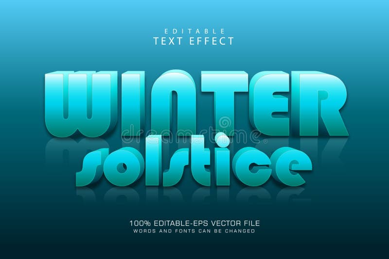 Winter Solstice Editable Text Effect 3 Dimension Modern Style Stock ...