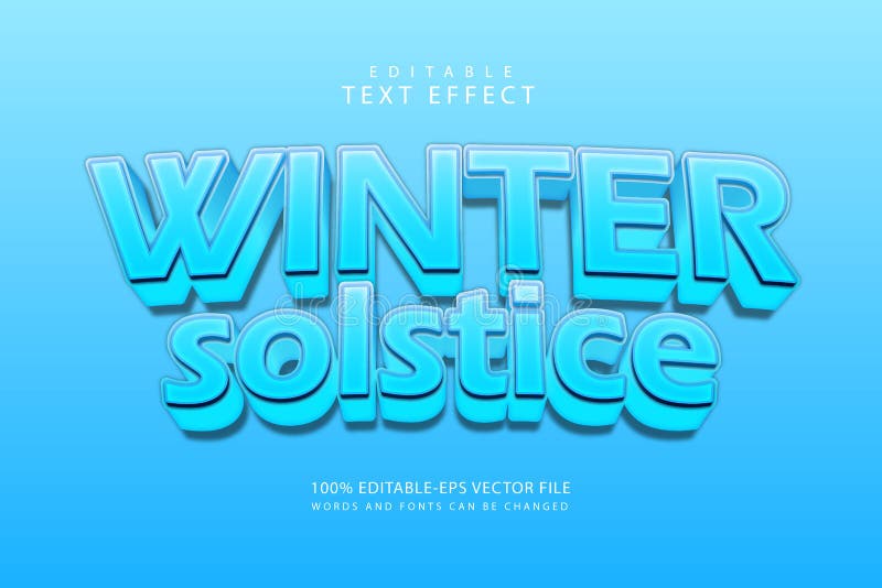 Winter Solstice Editable Text Effect 3 Dimension Modern Style Stock ...