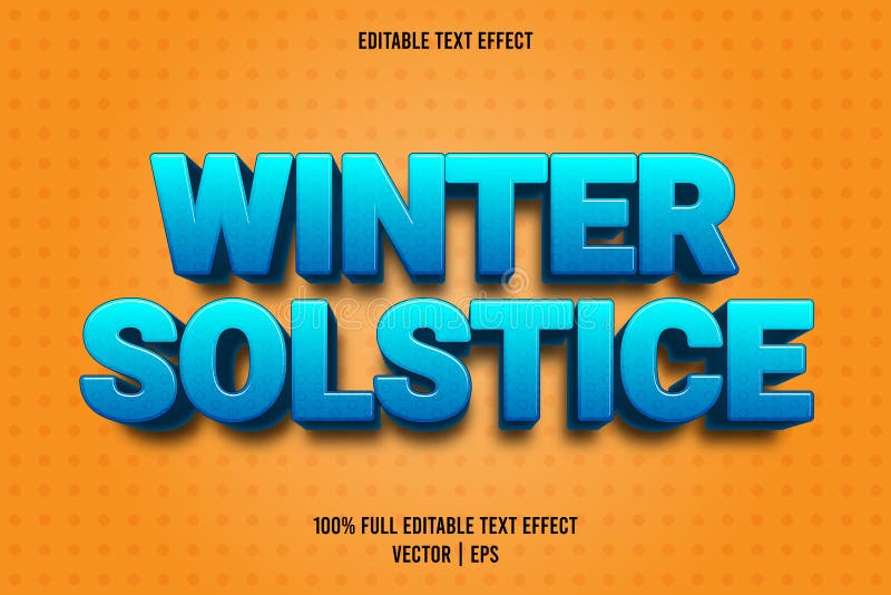 Winter Solstice Editable Text Effect Embossed Cartoon Style Stock ...