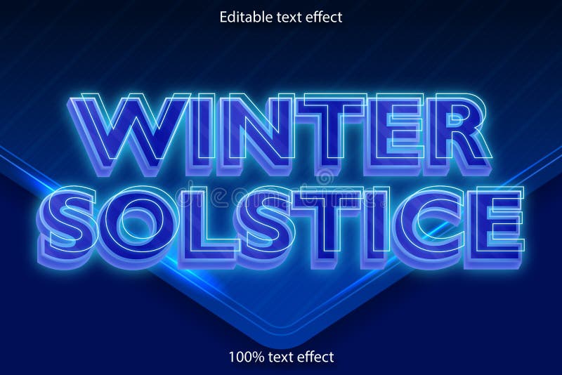 Winter Solstice Editable Text Effect Neon Style Stock Vector ...